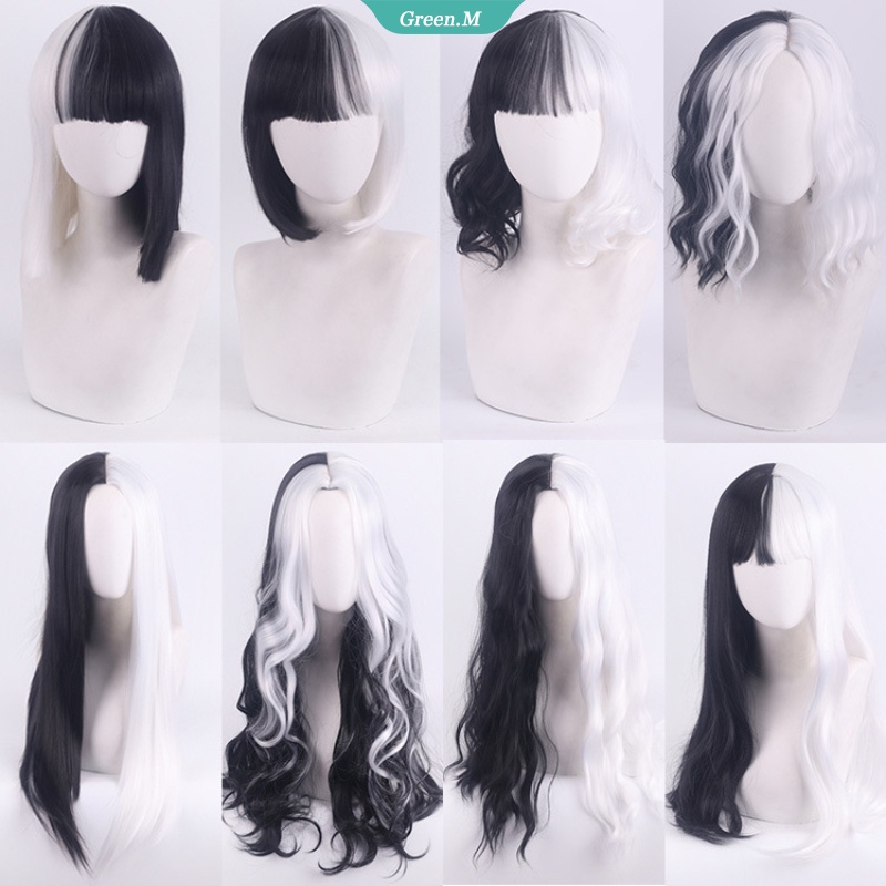 Variety of Cruella De Vil Black and White Witch Colorblock Wig Heat ...