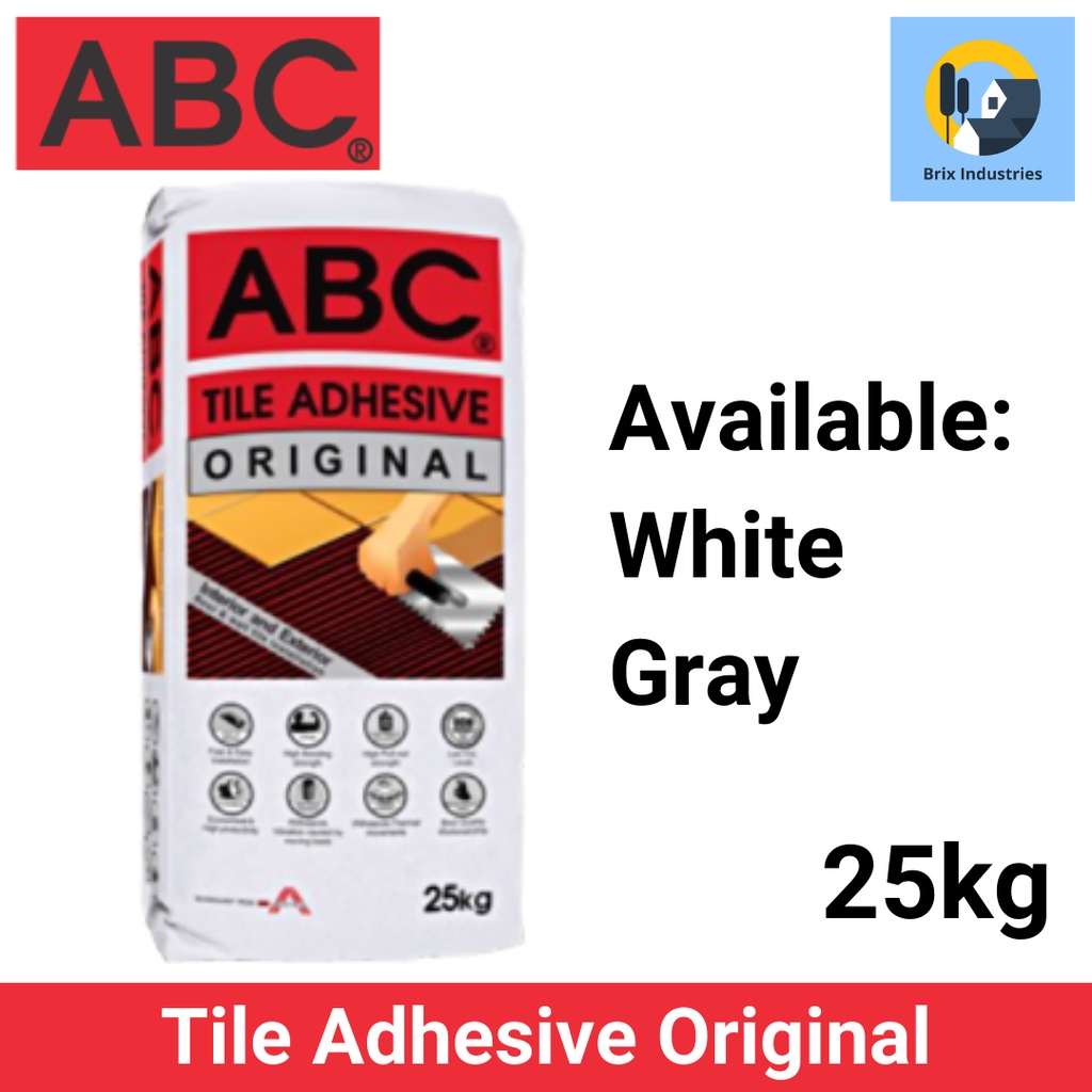 ABC Tile Adhesive Original 25kg Gray or White | Shopee Philippines