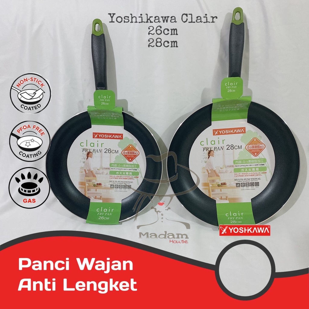 Mh Yoshikawa Clair Frypan Teflon Frying Pan 26cm And 28cm | Shopee ...