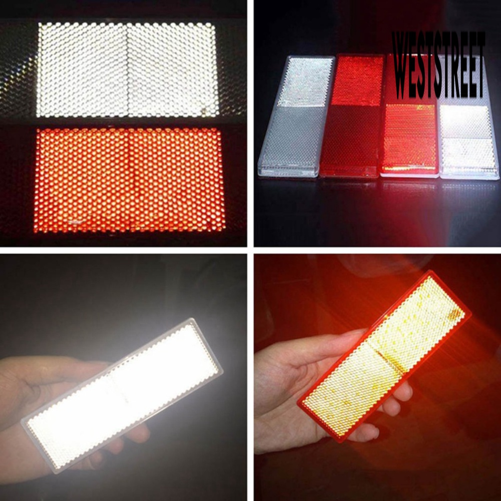 WT>2Pcs Universal Plastic Tail Safety Reflective Plates Strong ...