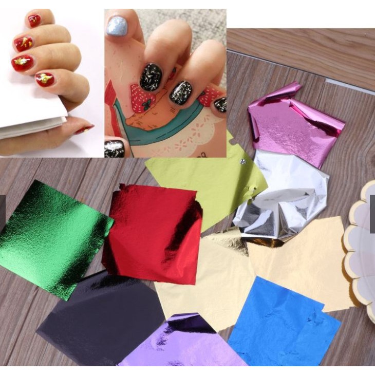 Premium Foil Paper Leaf for DIY Craft Slime Color Gold Foil (10 sheets ...