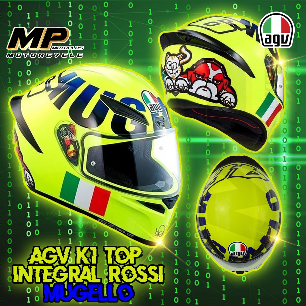 MOTOPLUS MOTORCYCLE AGV 1 TOP INTEGRAL ROSSI MUGELLO HELMET | Shopee Philippines