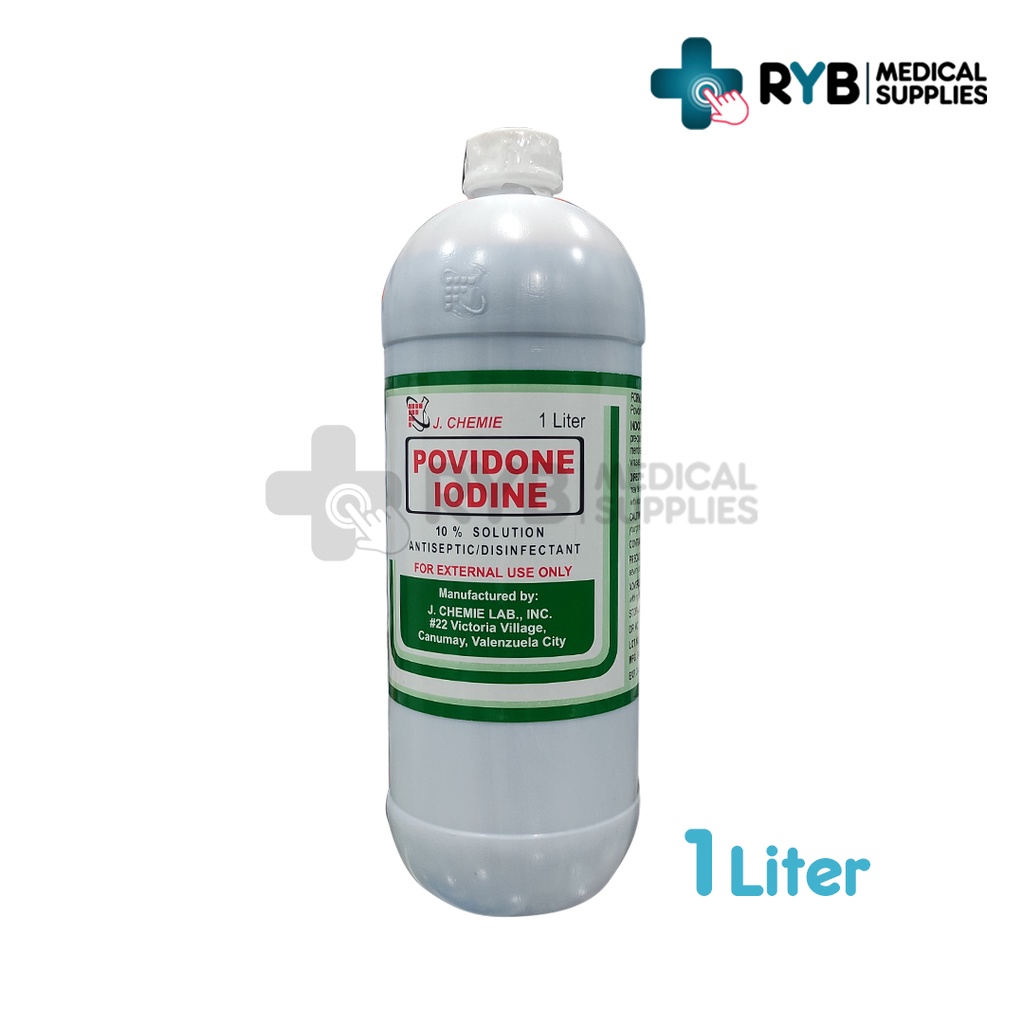 J.CHEMIE Povidone Iodine 10% (500mL & 1Liter checkout) | Shopee Philippines