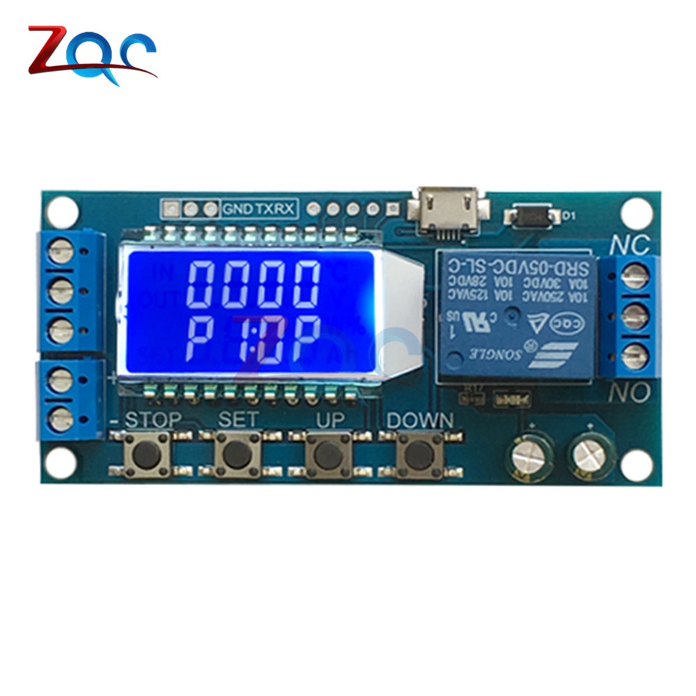 Micro USB Digital LCD Display Time Delay Relay Module DC 6-30V Control Multifunction Timer ...