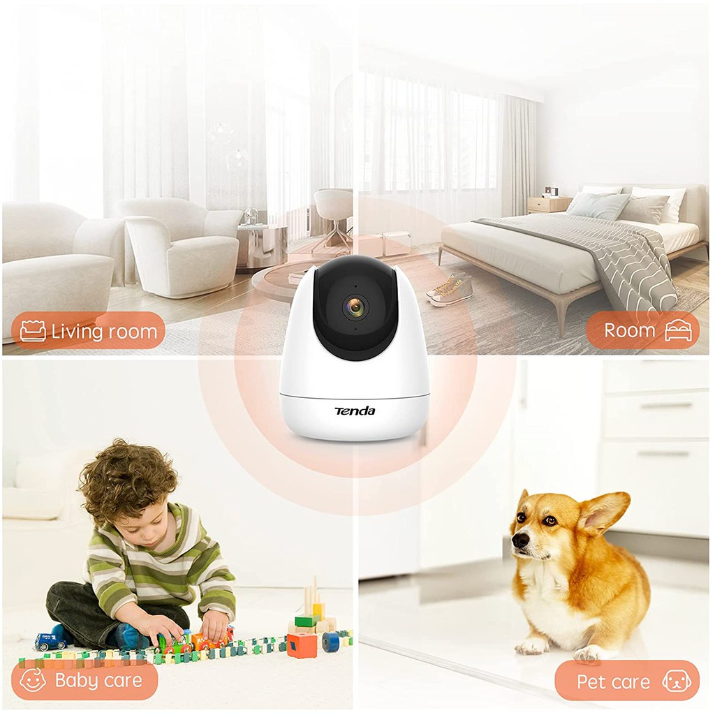 Tenda CP3 PRO 2K HD Smart WiFi Security Camera, Wifi 6, Two-Way Audio ...