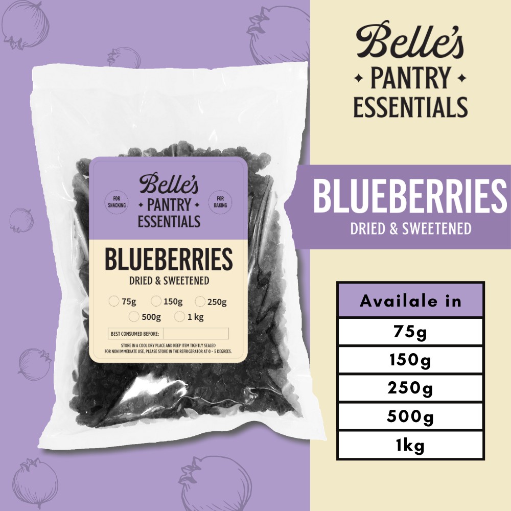 Belle's Dried Blueberries Cultivated (75 - 150g) | Shopee Philippines