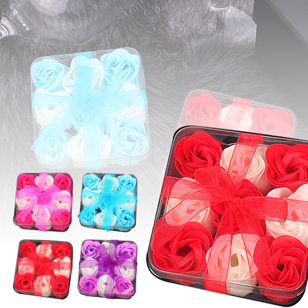 Luxury Soap Flowers - 9 In A Gift Box - Roses Soaps Set Scented NEW ...