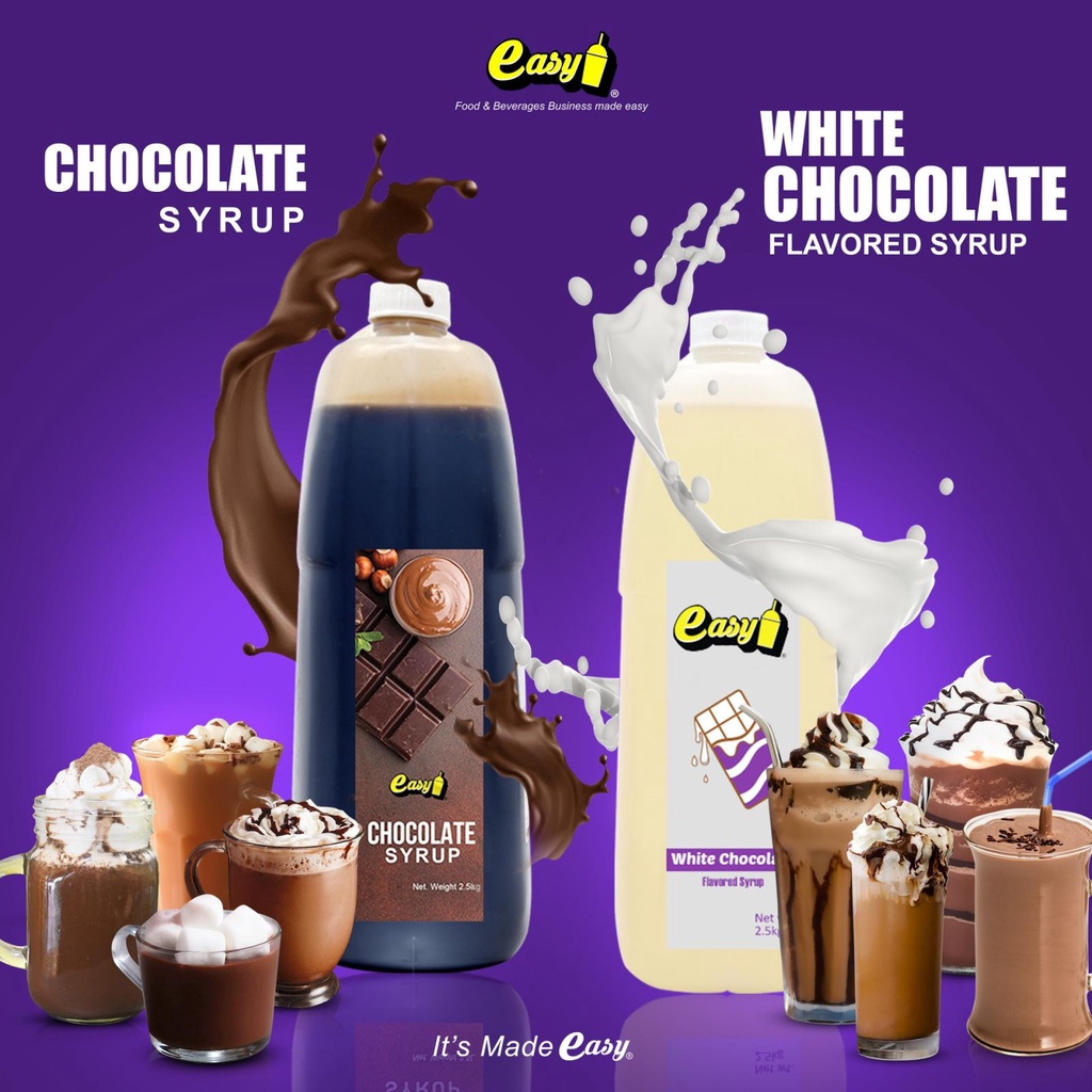 Easy Brand - Chocolate White Chocolate Flavored Syrup 2.5kg | Shopee ...