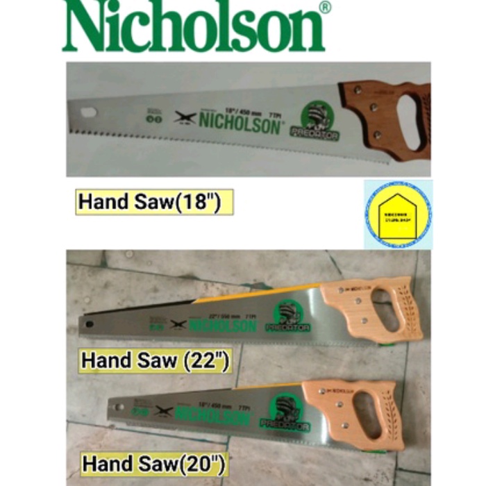NICHOLSON HAND SAW (18", 20", 22")WOOD HANDLE | Shopee Philippines