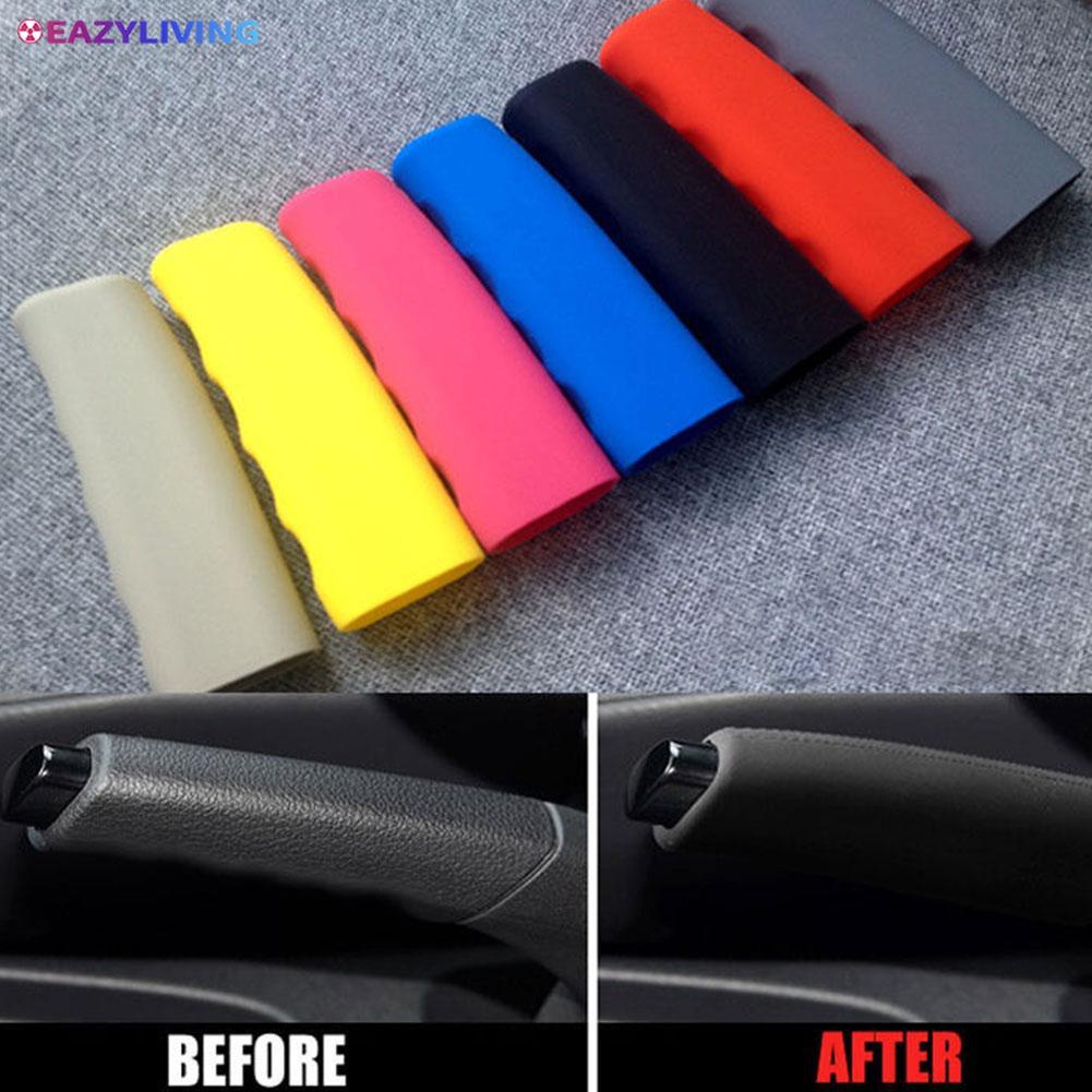 EL Optional Color Silicone Car Hand Brake Cover Interior Parking Handle ...