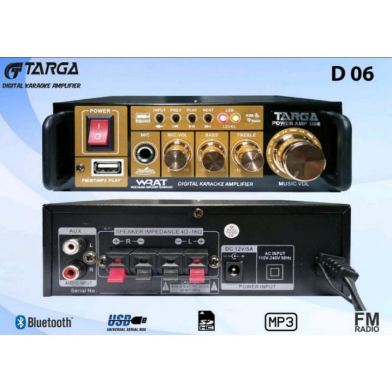 Distributor OF TARGA TR D 06 BLUETOOTH AMPLIFIER OFFICIAL GUARANTEE ...