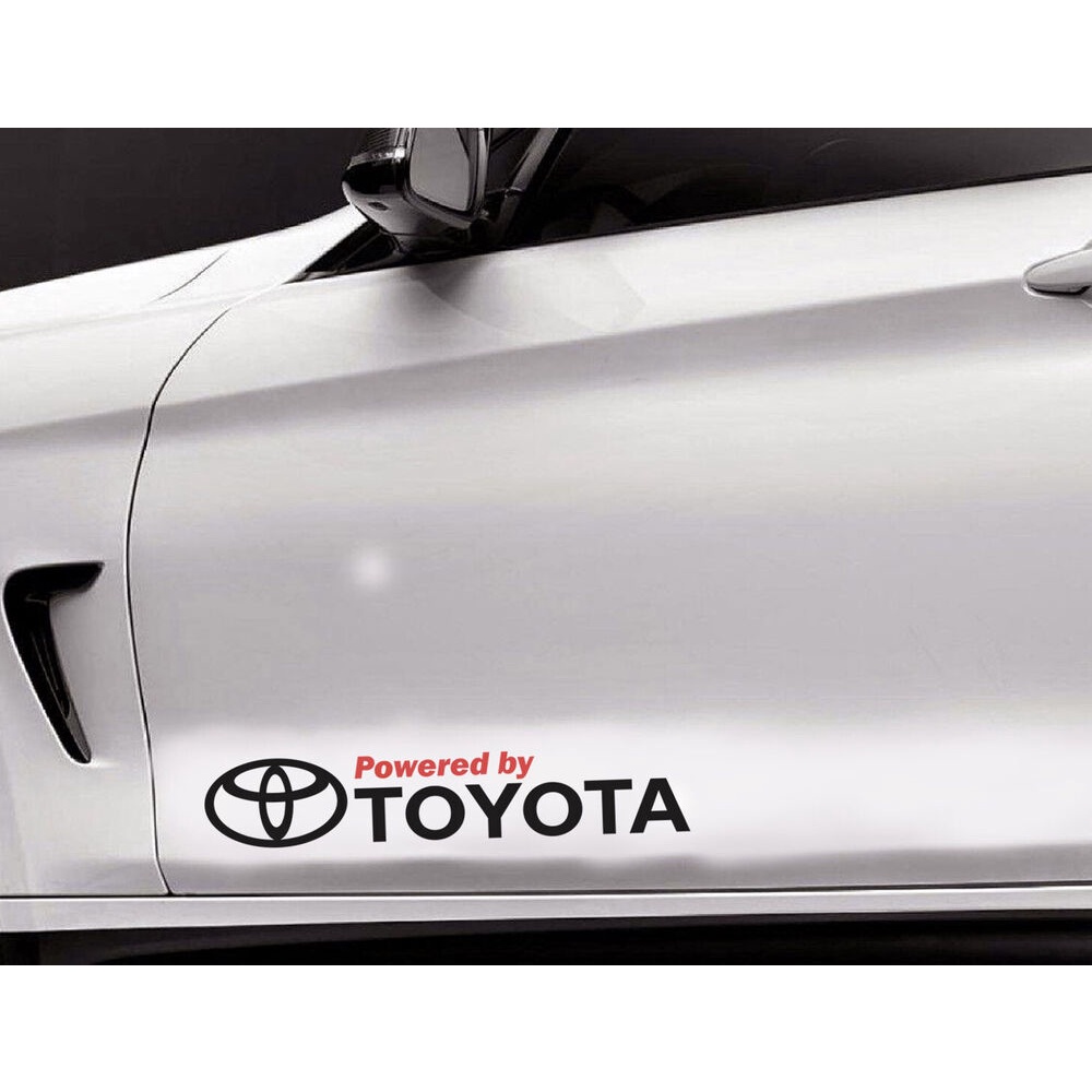2pcs TOYOTA Powered Vinyl Decal Sticker Emblem Side Stickers Car Truck ...