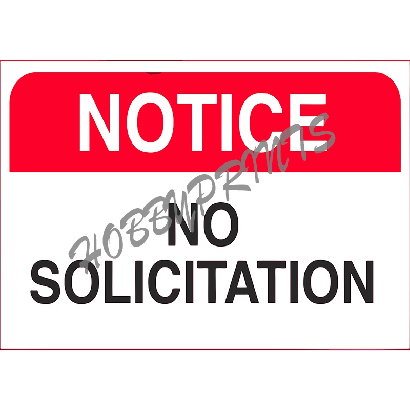 No Solicitation Signage Laminated Sign | Shopee Philippines