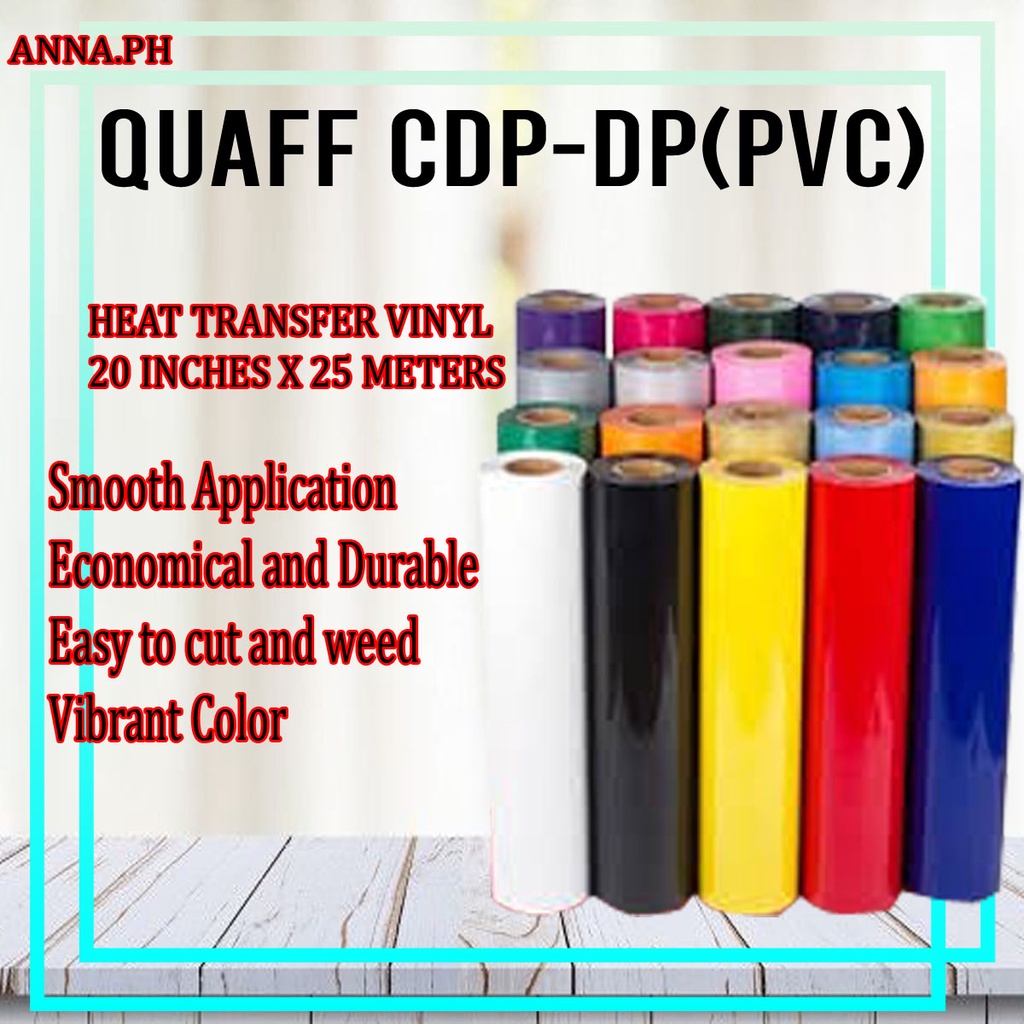 QUAFF Korea Rubberize CDP Ordinary Colors Heat Transfer Vinyl (20 ...