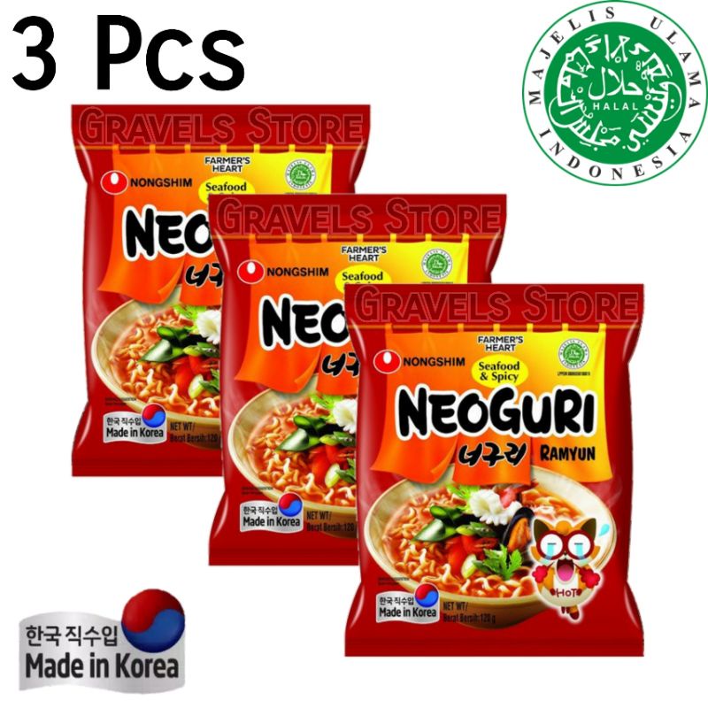 [Minimum 3pcs] Nongshim Neoguri Ramyun HALAL - Korean Instant Noodles ...