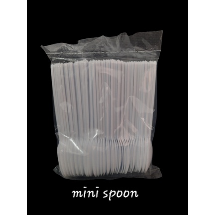 Mini Spoon White Sundae Spoon Ice cream spoon x 76's/pack | Shopee ...