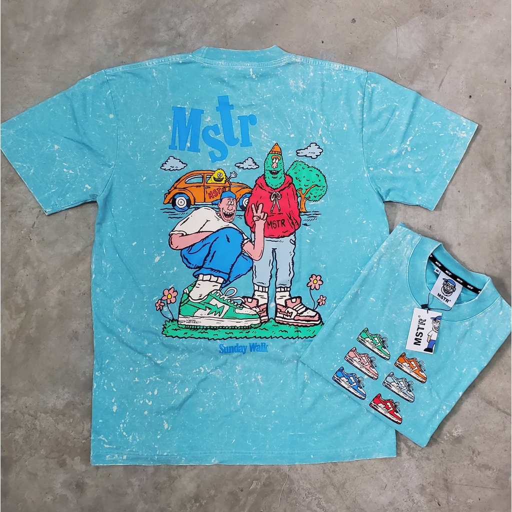 MSTR CO. - ACID WASH COLLECTION "SNEAKERS" Men T-Shirt (Light Blue ...