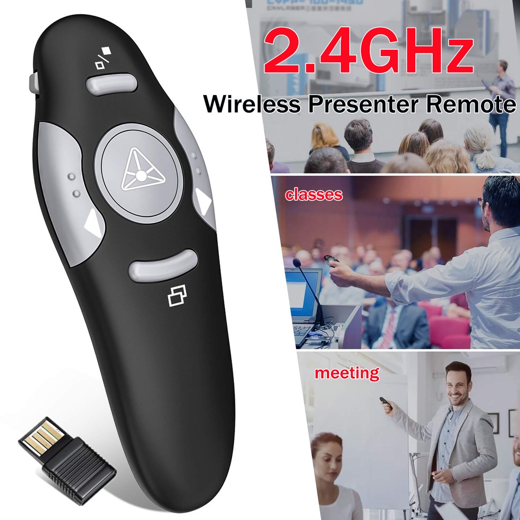 Wireless Presenter Remote RF 2.4GHz Wireless Presenter Remote Clicker Presentation USB Control ...