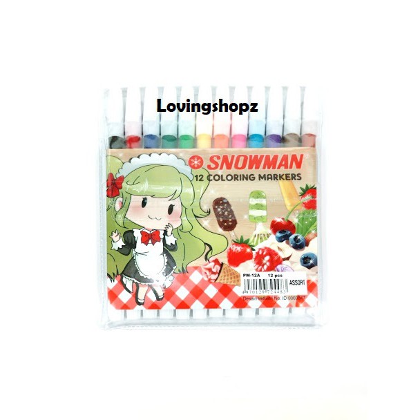 Snowman Coloring Marker/Spidol Snowman 12 Colors | Shopee Philippines