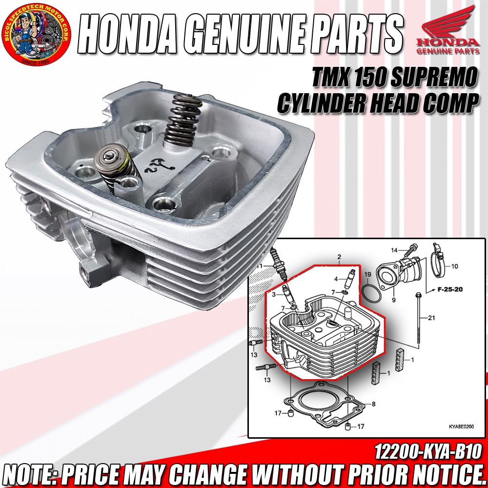 TMX SUPREMO CYLINDER HEAD COMP (HPI) (GENUINE: 12200-KYA-B10) | Shopee ...