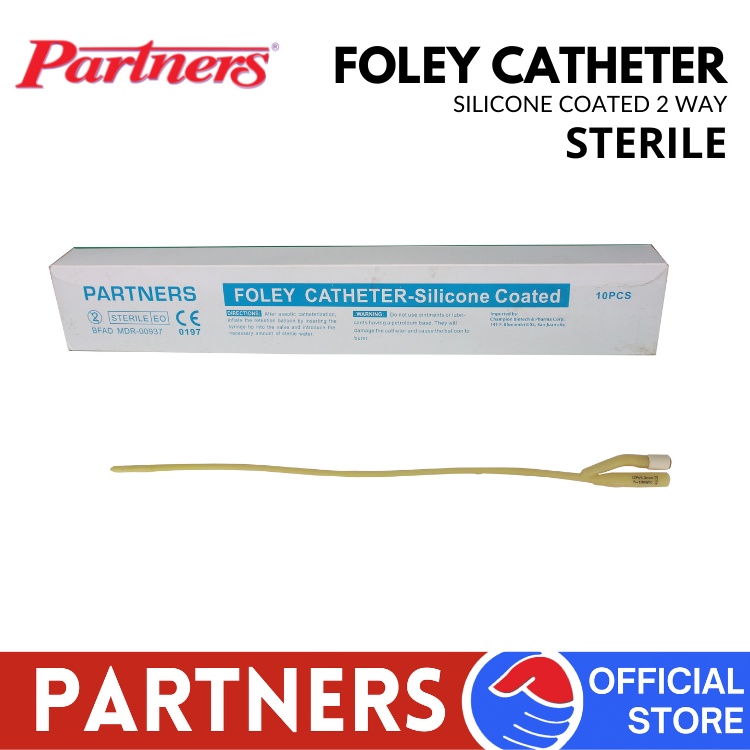 Partners Fr.18 Foley Catheter- Silicon Coated 10 Pcs Per Box (Yellow ...