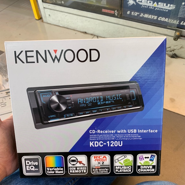 KENWOOD KDC-120U SINGLE DIN FRONT USB & AUX INPUT CD PLAYER | Shopee ...