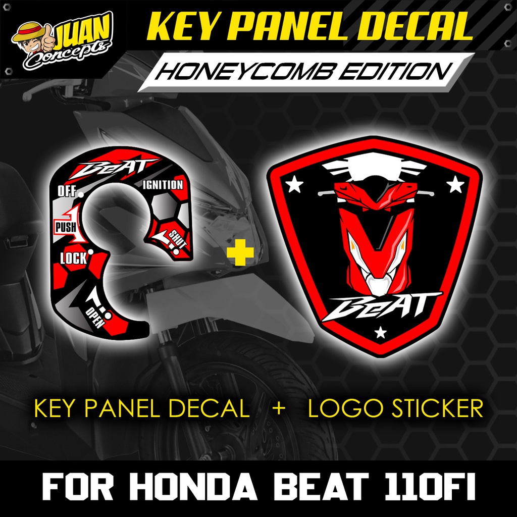 Honda Beat 110FI Key Panel Protector Decal Honeycomb Design | Shopee ...
