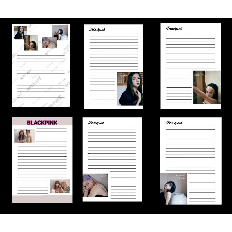Blackpink binder book filling paper / loose leaf refill Black pink 01 ...