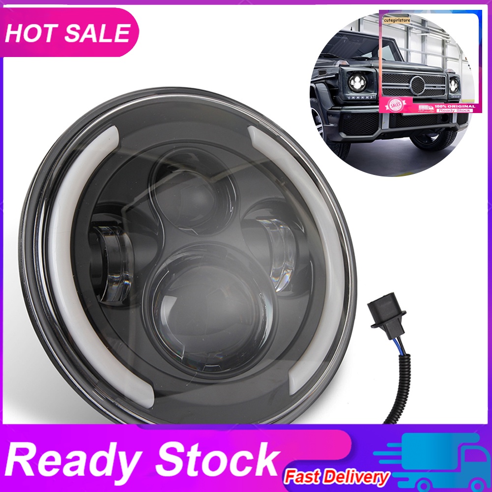 Dd_200W 7 inches LED Headlights Halo Angle Eye Hi/Lo Beam DRL for Jeep ...