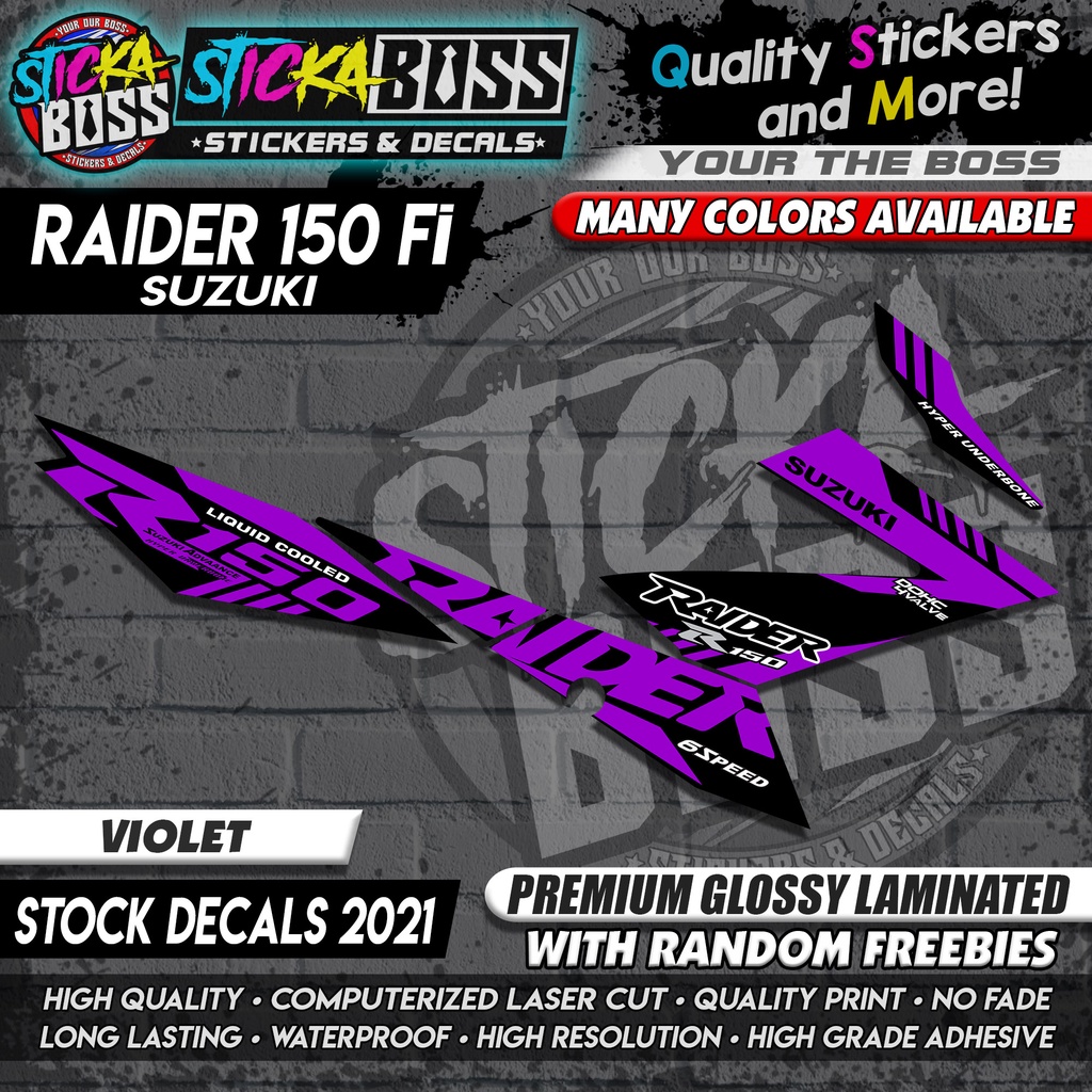 Suzuki Raider 150 Fi Stock Decals 2021 (VIOLET)【PREMIUM GLOSSY ...