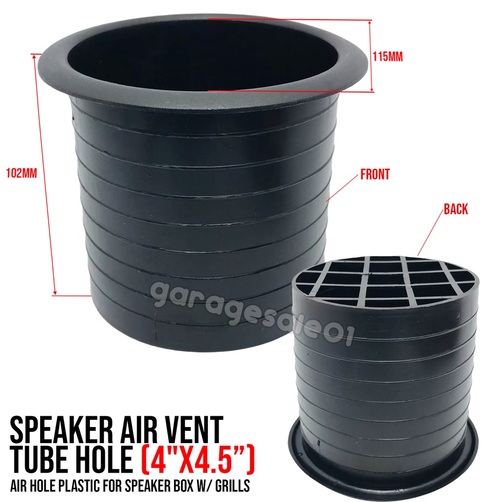 4"X4.5" Speaker Air Vent Tube Hole Air Hole Plastic for Speaker Box ...