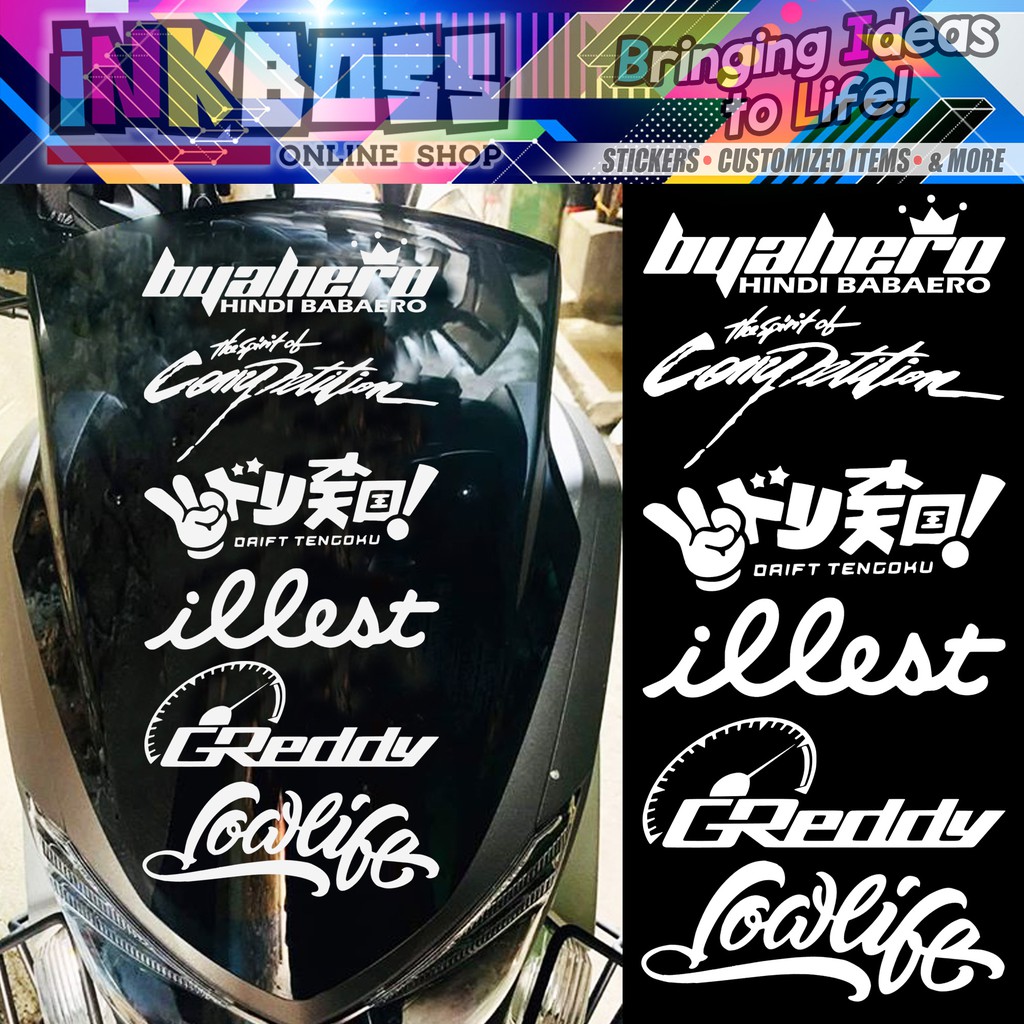 【Part 3】Visor Stickers (6.5 Inches Length x Assorted Width)【Byahero ...