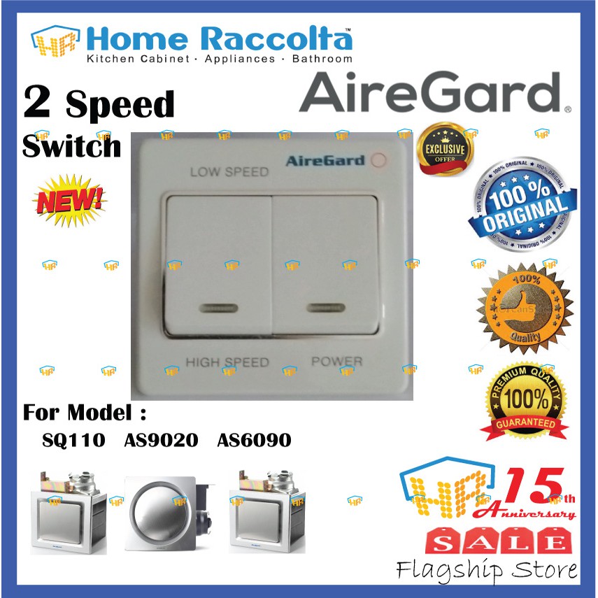 2 Gang Switch 2 Speed Switch High Low Speed Switch for AireGard ...