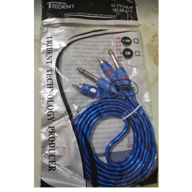 1 Meter Mixer Cord 2 RCA to 2 PL55 6.35mm Plug Connector Heavy Duty ...