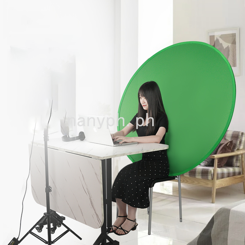 Portable green screen webcam round background gaming chair green ...