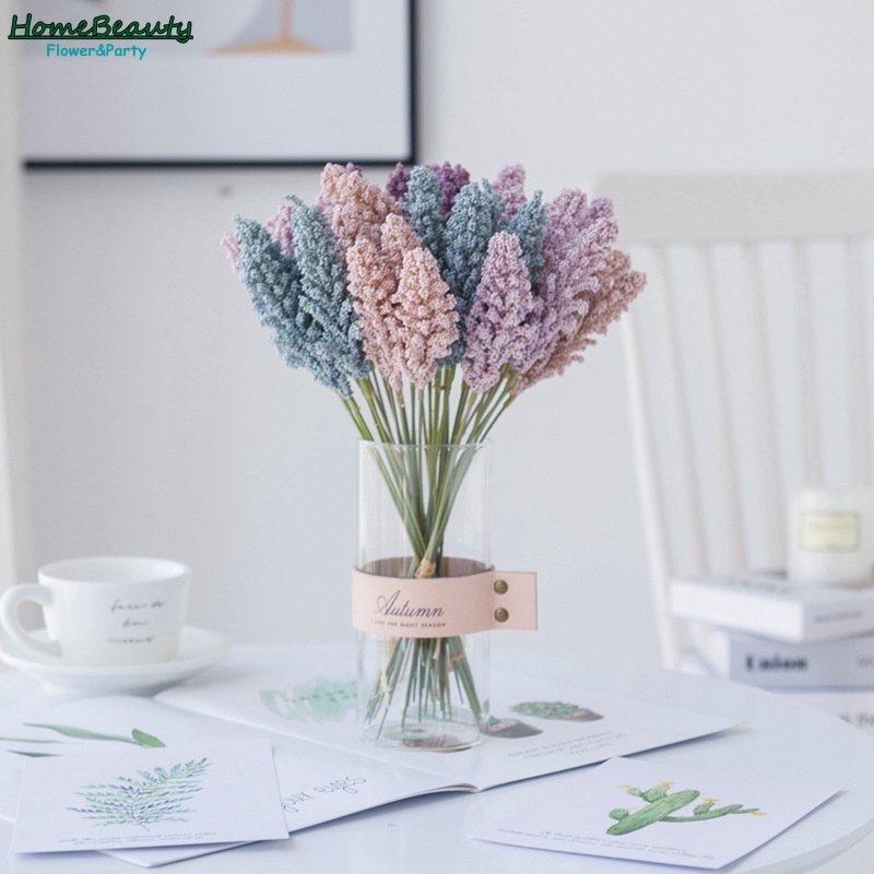 6pcs Lavender Wheat Ears Bouquet Wedding Valentine's Day Simulation ...