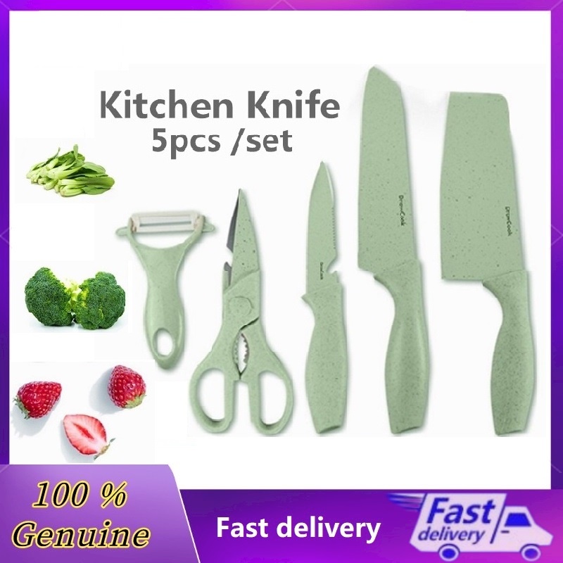 COD Multifunction Kitchen Knife Set 5pcs Ceramic Chef Knife Bread Knife ...