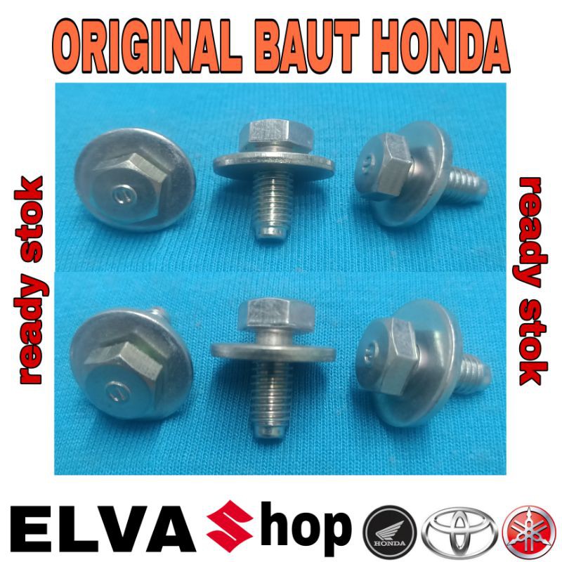 Original honda m6 bolts 6x16 key10 wide rings motorbike fender bolts ...
