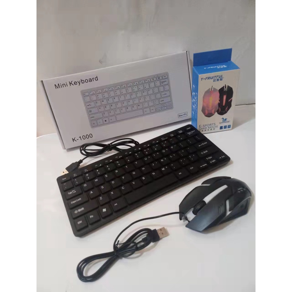 UNIVERSAL Multimedia MINI KEYBOARD USB Wired keyboard with wired mouse ...