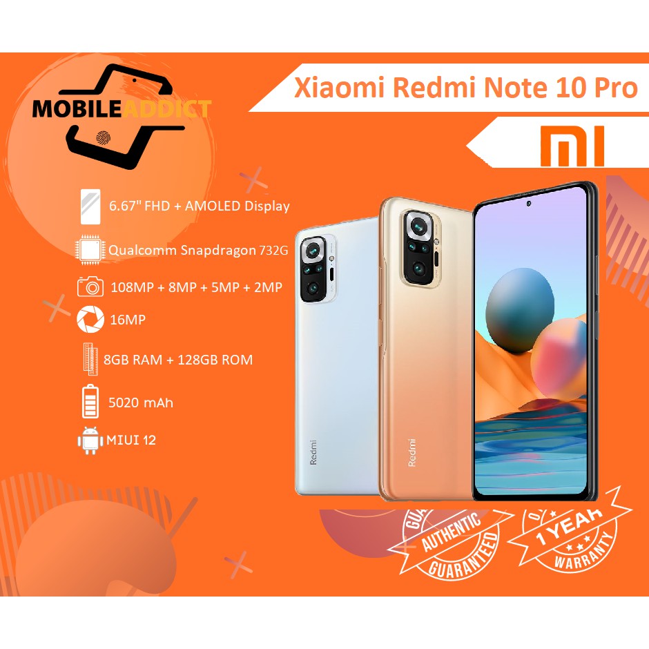Xiaomi Redmi Note 10 Pro 256GB NTC, 1 year official warranty | Shopee ...