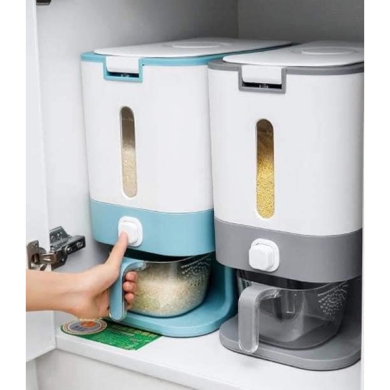 10kg & 12kg Rice Dispenser and Storage with measuring cup Whole Grains ...