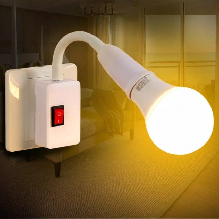 NG MALL E27 Base Lamp Holder LED Light Bulb Socket Adapter with On/Off ...