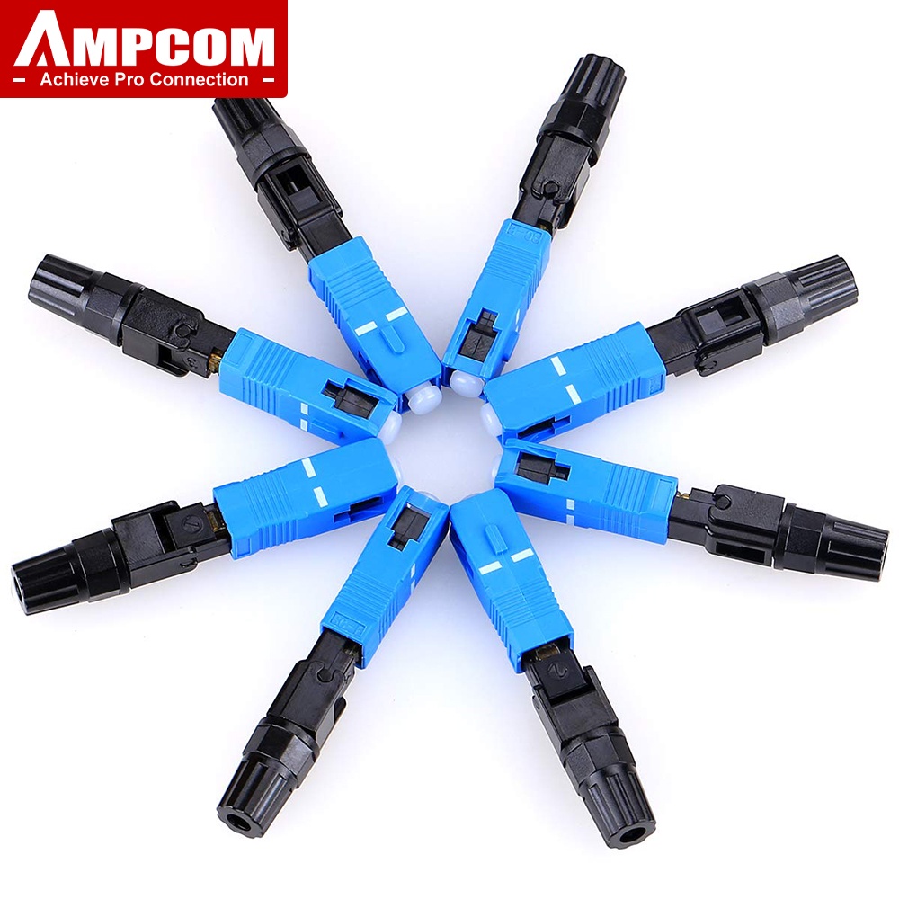 AMPCOM Fiber Optics Fast Connector, Single Mode SC UPC APC Quick ...