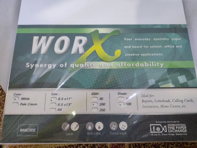 Specialty Paper Worx Paper by ream (100sheets) 200gsm thick board ...