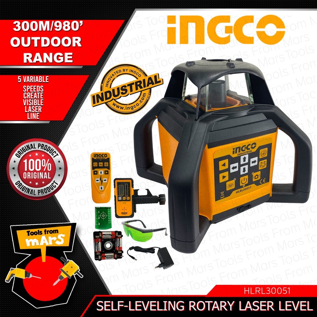 INGCO Self Levelling Line Rotary Laser Level GREEN Laser Beams HLRL30051 •TFM• IPT | Shopee ...