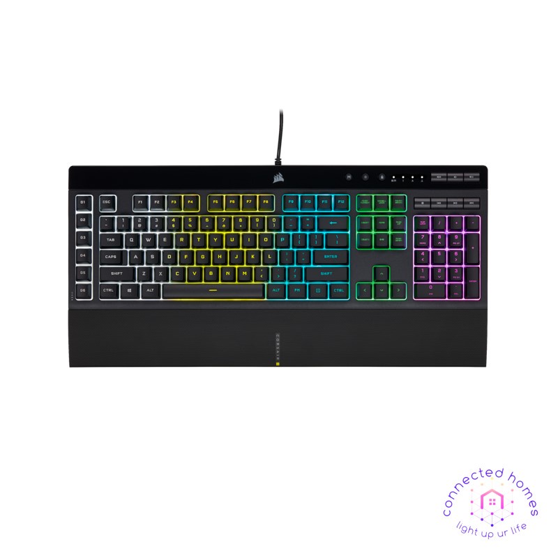 Corsair K55 RGB PRO Gaming Keyboard, Backlit RGB LED, Rubberdome ...