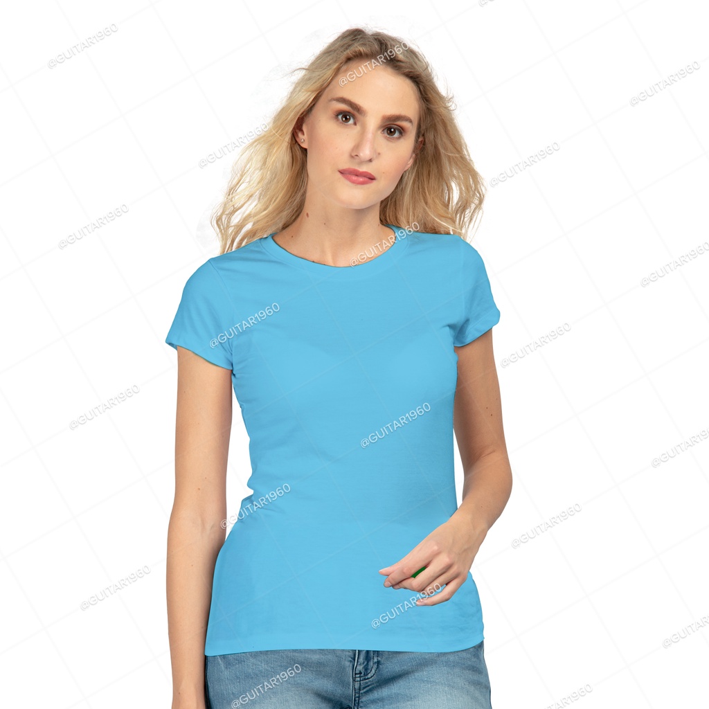 GUITAR LADIES T-SHIRT ROUND NECK 800LR LIGHT BLUE | Shopee Philippines