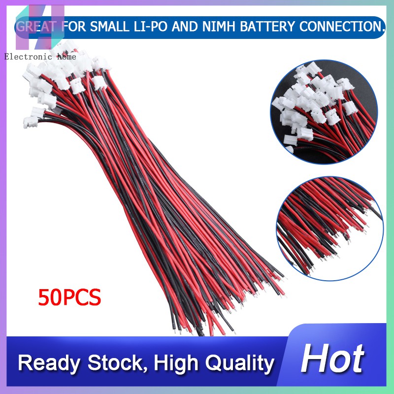 50Pcs Mini JST 2.0 2P Male Connector Wires Cables | Shopee Philippines