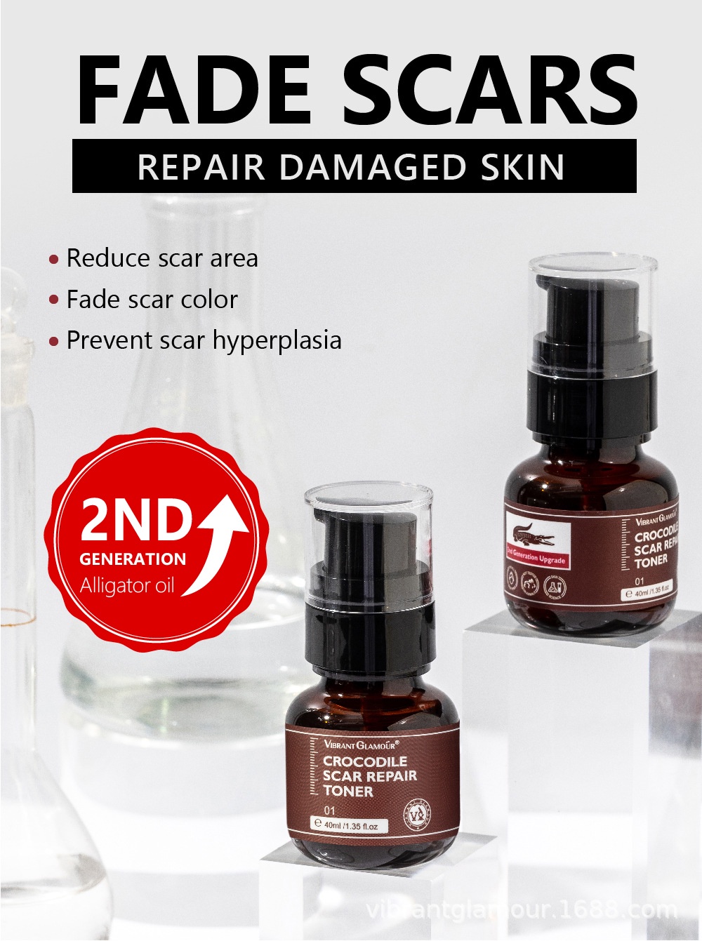 VIBRANT GLAMOUR Upgraded Acne Scar Remover for Face Toner Scar Serum ...