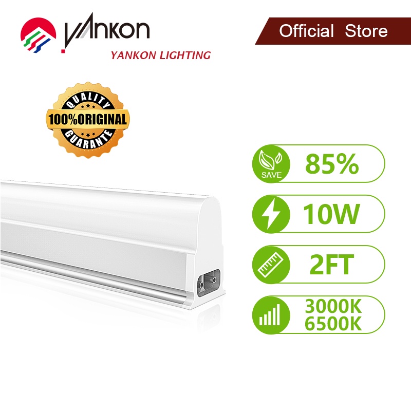 Yankon Led 4pcs Bundle T5 Batten Tube Light 2FT 10W, 3000K/6500K Warm ...